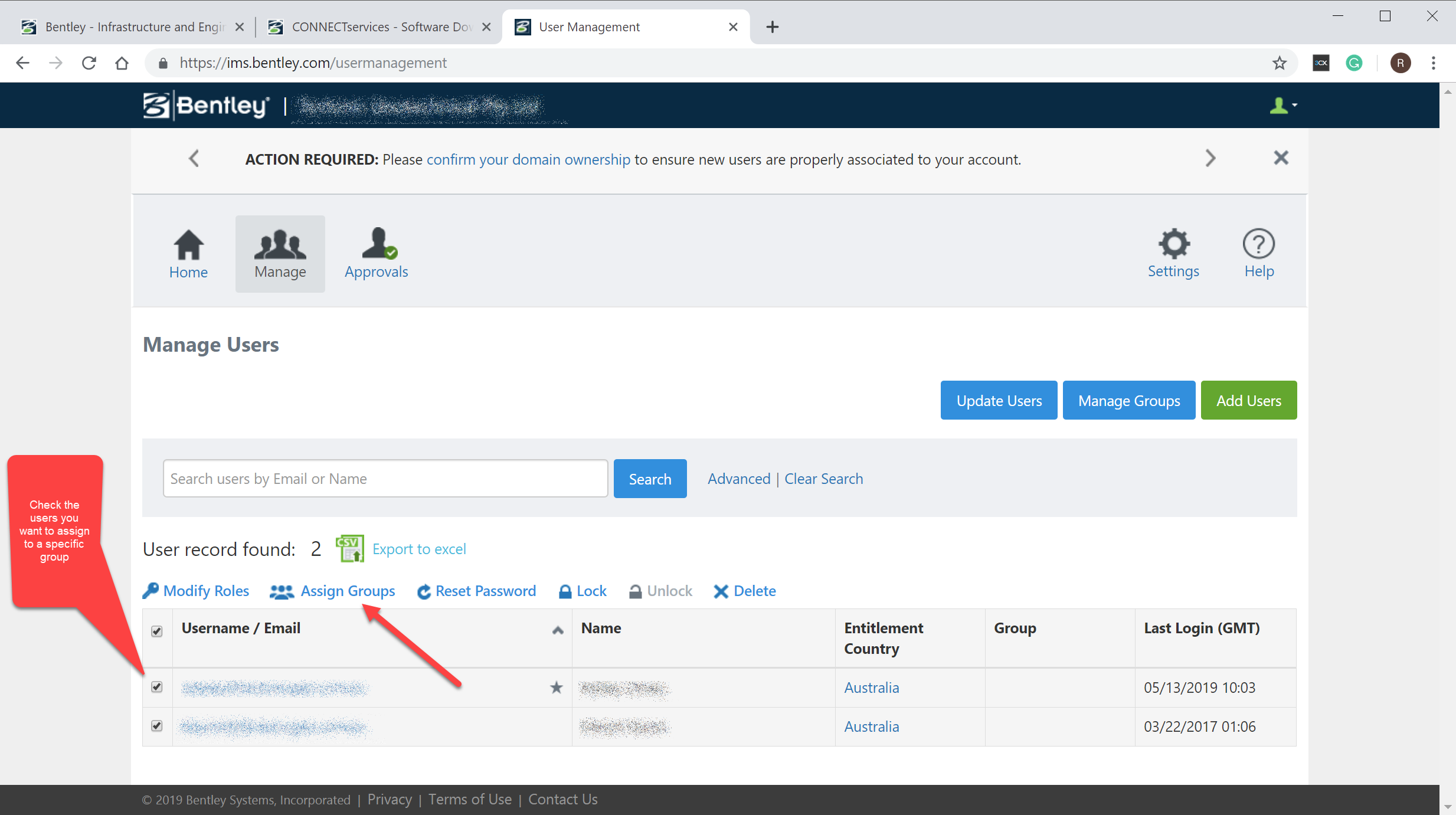 Setup entitlement group and assign products - gINT